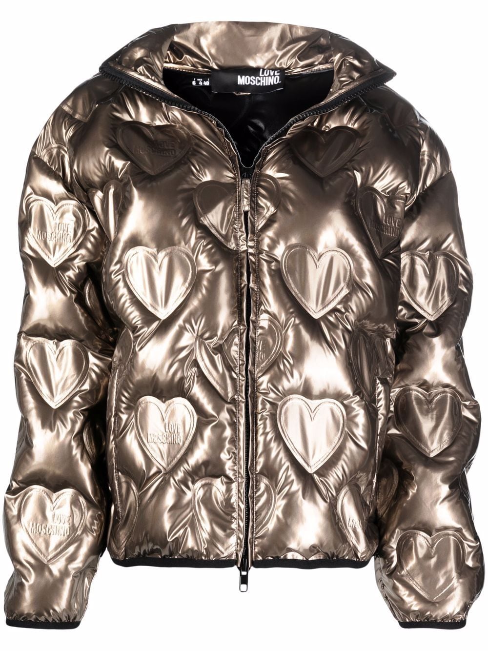 Moschino Quilted-Heart Jacket In F09 - Brown - 50% Off | Editorialist